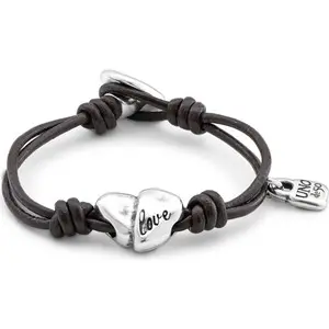 UNODE50 Leather Bracelet With Heart
