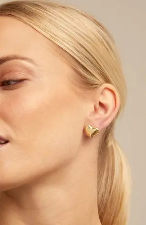 UNODE50 18k -plated Heart Earrings - Gold