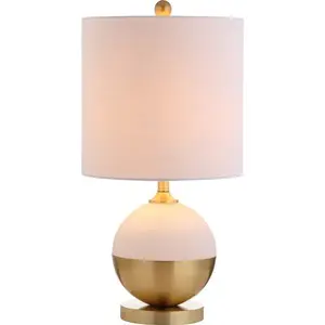 JONATHAN Y Carr 23.5" Ceramic/metal Led Table Lamp - White/brass