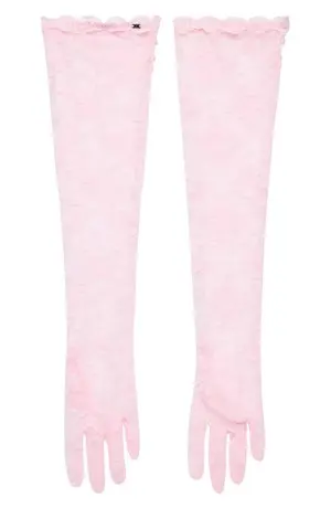 SAVAGE X FENTY Long Lace Gloves - Velour Pink