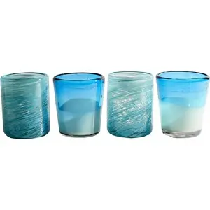 VERVE CULTURE Handblown Glassesset Of 4 - Aqua