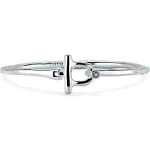 UNODE50 White Topaz Bangle Bracelet - Silver