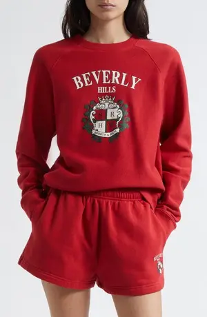 Sporty & Rich Beverly Hills Crest Graphic Sweatshirt