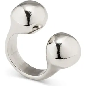 UNODE50 Open Ring With Beads - Silver