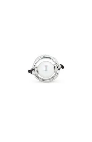 UNODE50 Pearl And Leather Ring