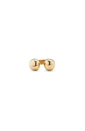 UNODE50 Open Ring With Two Beads - Gold