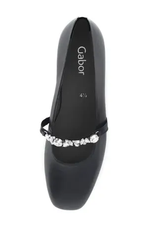 Gabor Crystal Mary Jane Flat - Black