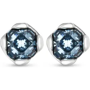 UNODE50 Sterling -plated Crystal Stud Earrings - Silver