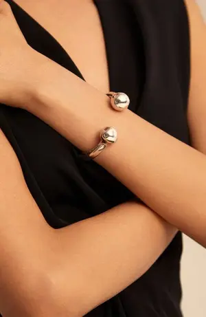 UNODE50 Double Bead Bangle - Silver