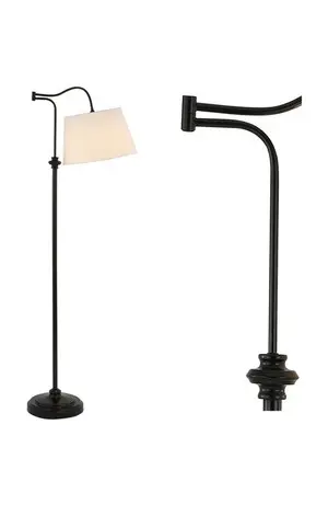 JONATHAN Y Jason 68.5" Metal Traditional Swing Arm Led Floor Lamp - Oil Rubbed Bronze
