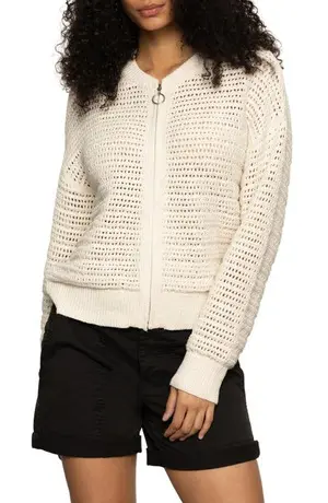 Sanctuary Open Stitch Cotton Bomber Cardigan