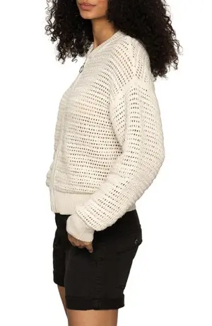 Sanctuary Open Stitch Cotton Bomber Cardigan