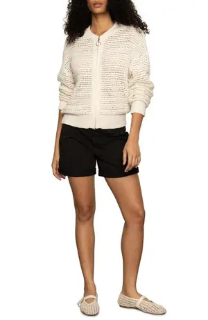 Sanctuary Open Stitch Cotton Bomber Cardigan
