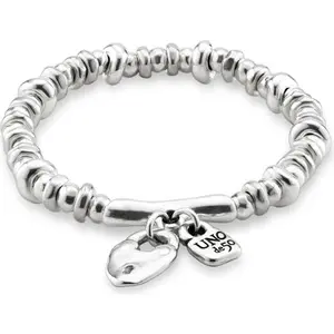 UNODE50 Sterling-plated Beaded Charm Bracelet - Silver
