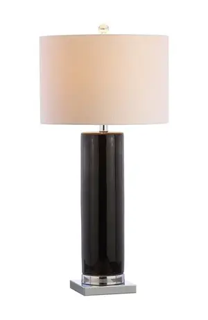 JONATHAN Y Dallas 31.5" Ceramic Led Table Lamp - Black/chrome