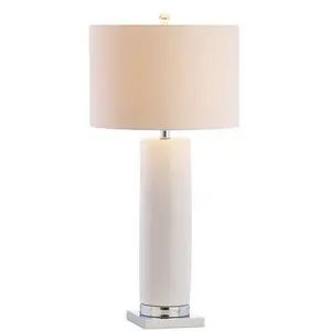 JONATHAN Y Dallas 31.5" Ceramic Led Table Lamp - White/chrome
