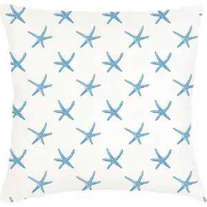 Anaya Starfish Linen Euro Pillow With Down Insert - Blue