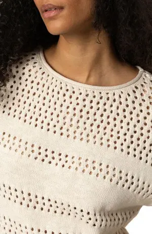 Sanctuary Stripe Open Stitch Cotton Sweater
