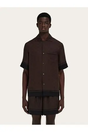 FERRAGAMO Monogram Short Sleeve Shirt