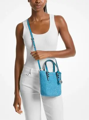 Michael Kors Quinn Extra-small Hand-crocheted Crossbody Bag - Blue