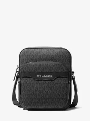 Michael Kors Hudson Mini Signature Logo Flight Bag - Black