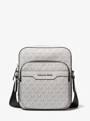 Michael Kors Hudson Mini Signature Logo Flight Bag - Silver