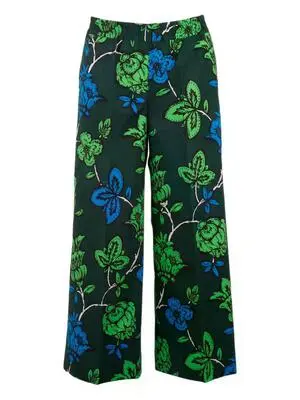 P.a.r.o.s.h Floral-print Trousers - Green