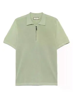 Canali Cotton Zip-up Polo Shirt