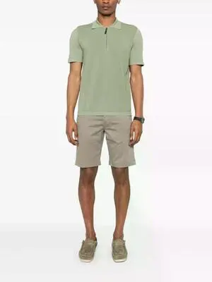 Canali Cotton Zip-up Polo Shirt
