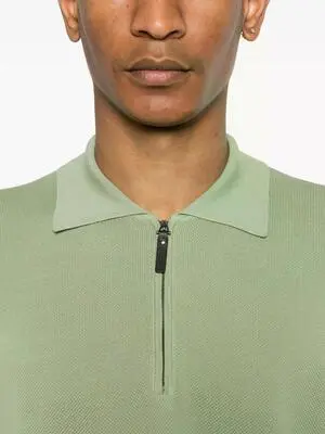 Canali Cotton Zip-up Polo Shirt