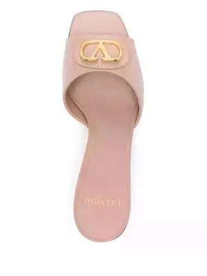 Valentino Garavani Vlogo Signature Slide Sandals 60mm - Neutrals