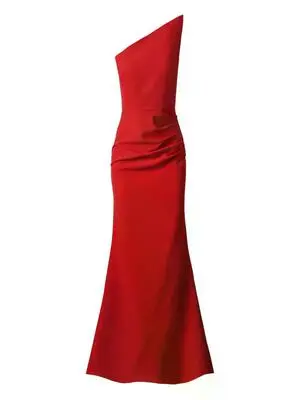 MOOS STUDIO Asymmetric-neck Maxi Dress - Red