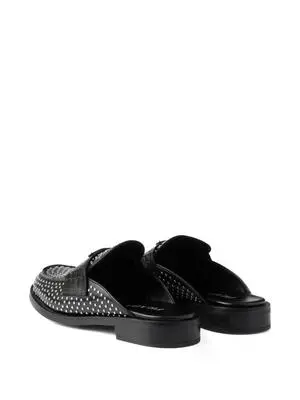 Prada Stud-embellished Leather Mules