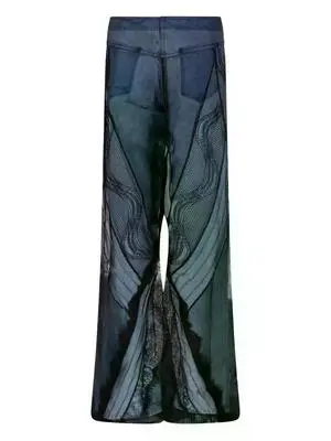 Christopher Esber Sheer-overlay Wide-leg Jeans
