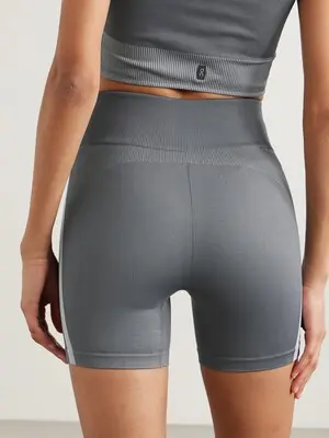 On Studio Ribbed Stretch Recycled Shorts - Gray