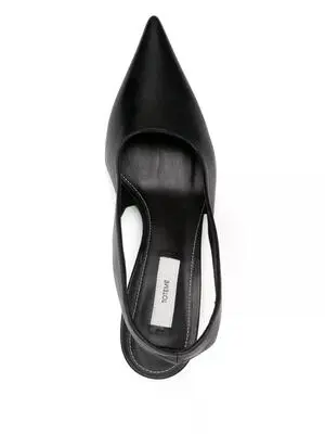 TOTEME Classic Leather Slingback Pumps - Black