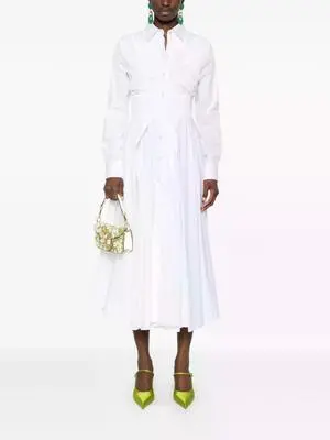 Viktor & Rolf Pleated Cotton Poplin Midi Shirt Dress
