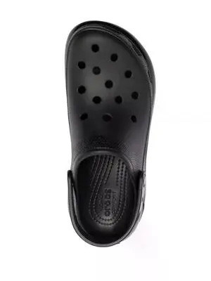 CROCS Perforated Platform Clogs - Black