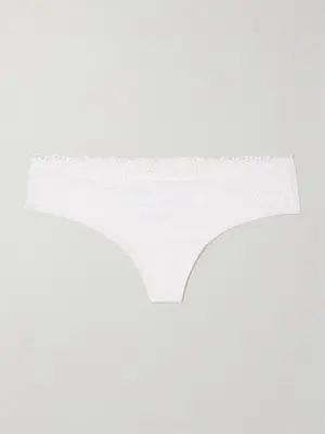 Commando Double Take Lace-trimmed Thong - White