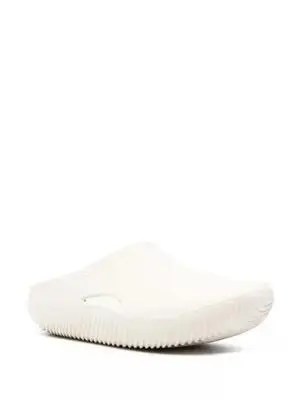 CROCS Logo-embossed Round-toe Slides - Neutrals