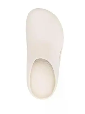 CROCS Logo-embossed Round-toe Slides - Neutrals