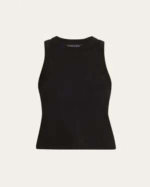 Veronica Beard Jordyn Cropped Tank Top - Black