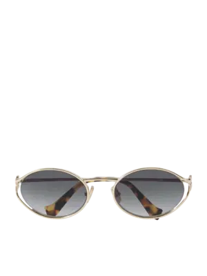 Miu Miu Oval-frame Sunglasses - Gold
