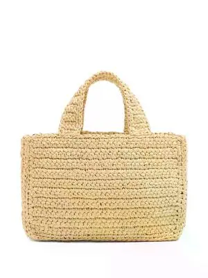 Valentino Garavani Viva Superstar Small Raffia Shopping Bag - Neutrals