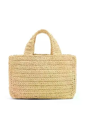 Valentino Garavani Viva Superstar Small Raffia Shopping Bag - Neutrals