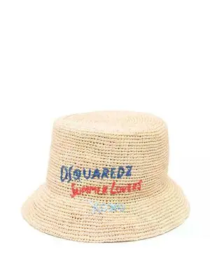 Dsquared2 Raffia Bucket Hat - Neutrals