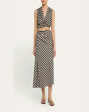 A.L.C. Check Midi Skirt - Blacktan