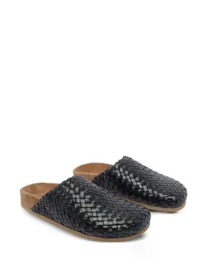 Dragon Diffusion Leather Mules - Black