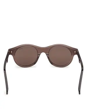 Zegna Round Sunglasses, 48mm - Brown/brown