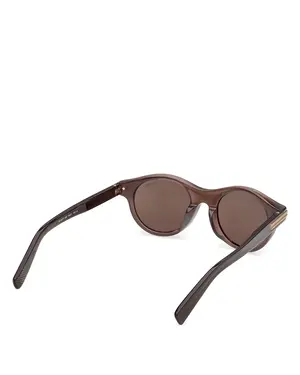 Zegna Round Sunglasses, 48mm - Brown/brown